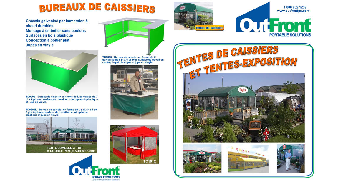 OutFront Portable Systems Services, tentes de cassiers