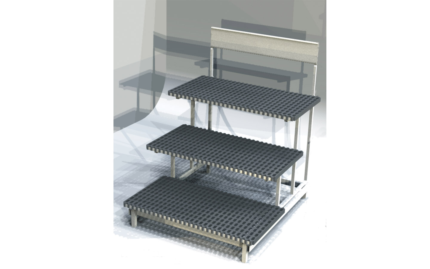Stair-Display-3-Step-Plastic-SDR4440-3P | OutFront Portable Solutions