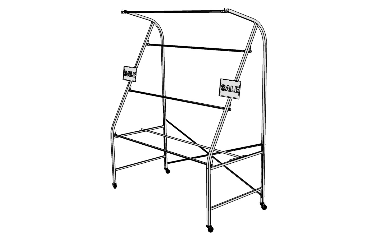 Hanging-Basket-Display-HBR-36×72-C | OutFront Portable Solutions